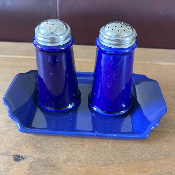 Dining | Vintage Cobalt Blue Salt Pepper Shaker Set Shakers Are 3 ...